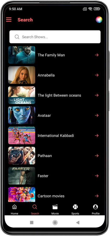 OTT Platform - Live TV & Movies App | Web Series App | Video Streaming React Native iOS/Android ...